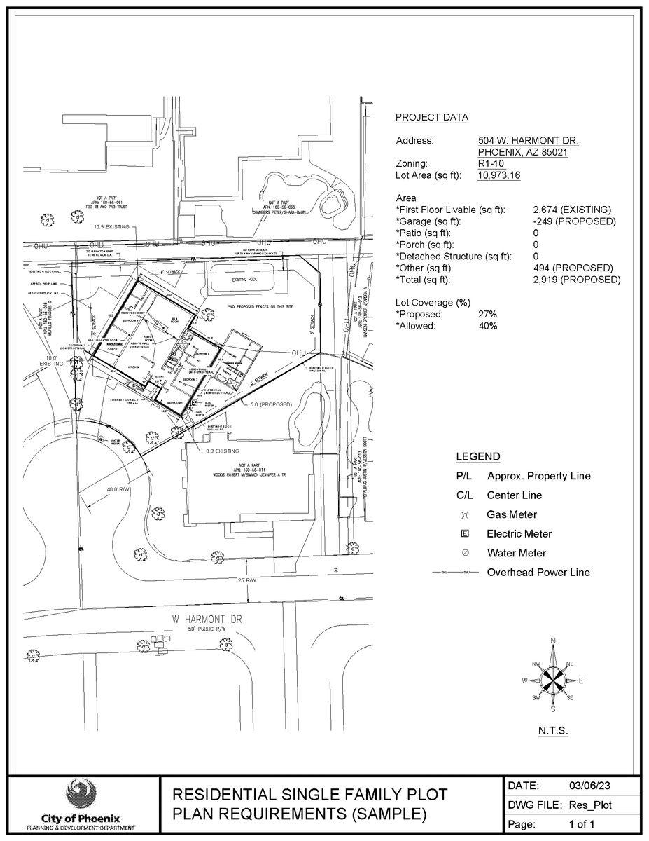CITY OF PHOENIX EXISTING SITE PLAN EXAMPLE